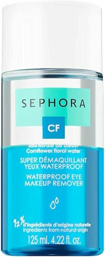 Sephora Waterproof Eye Makeup Remover 125 ml средство для снятия водостойкого макияжа с глаз с васильковой водой