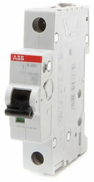 Выключатель автоматический модульный 1п C 6А ABB S201 (C) 4,5kA 6 А