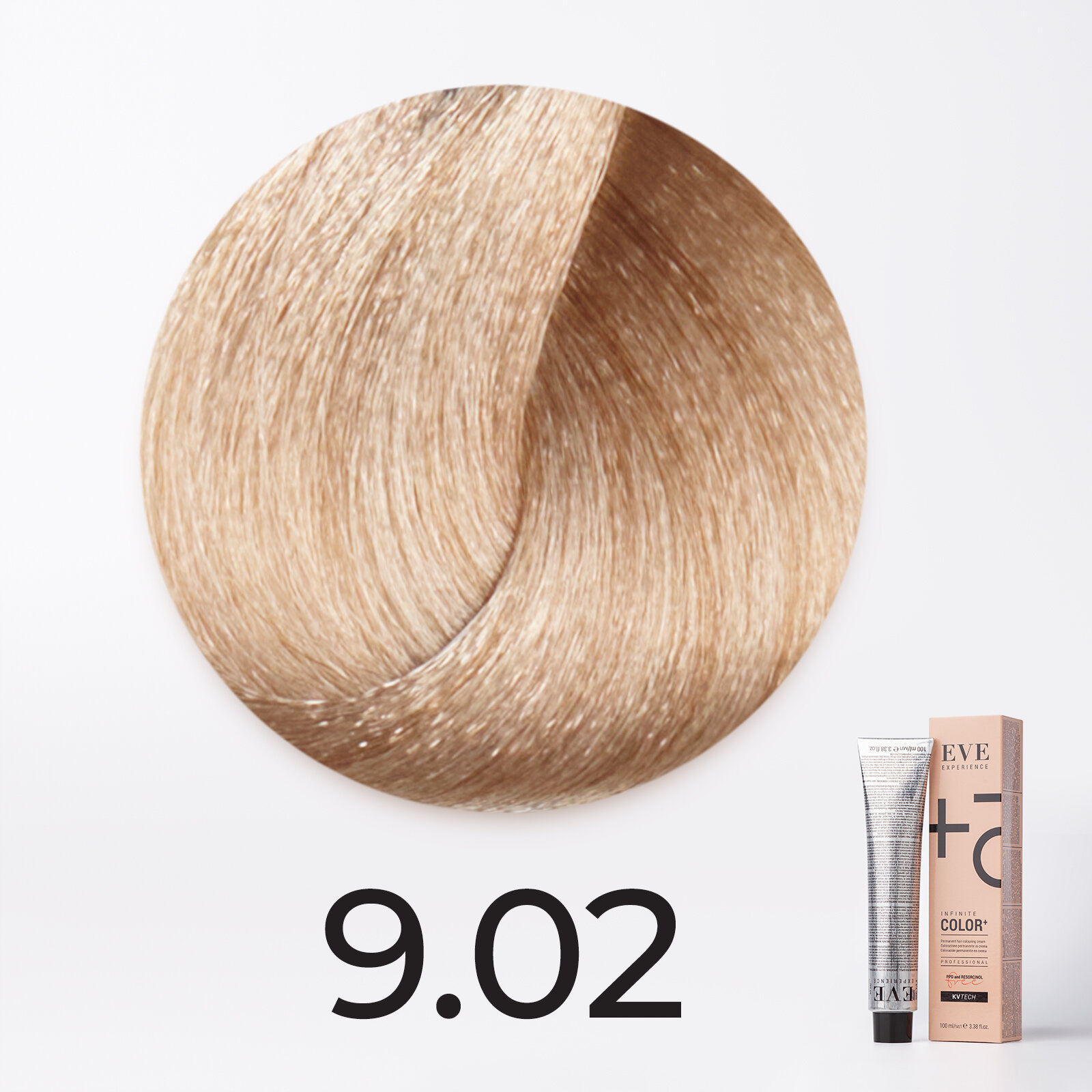 Краска для волос EVE Experience 9.02 очень светлый блондин жемчужный, 100мл