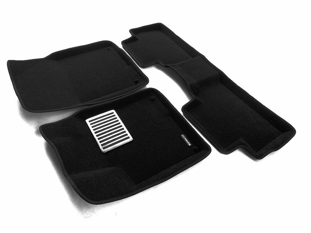 Коврики текстильные 3D Euromat для Geely Coolray, BelGee X50 (3Д Евромат Джили Кулрей, Белджи Х50) с металлическим подпятником, черные