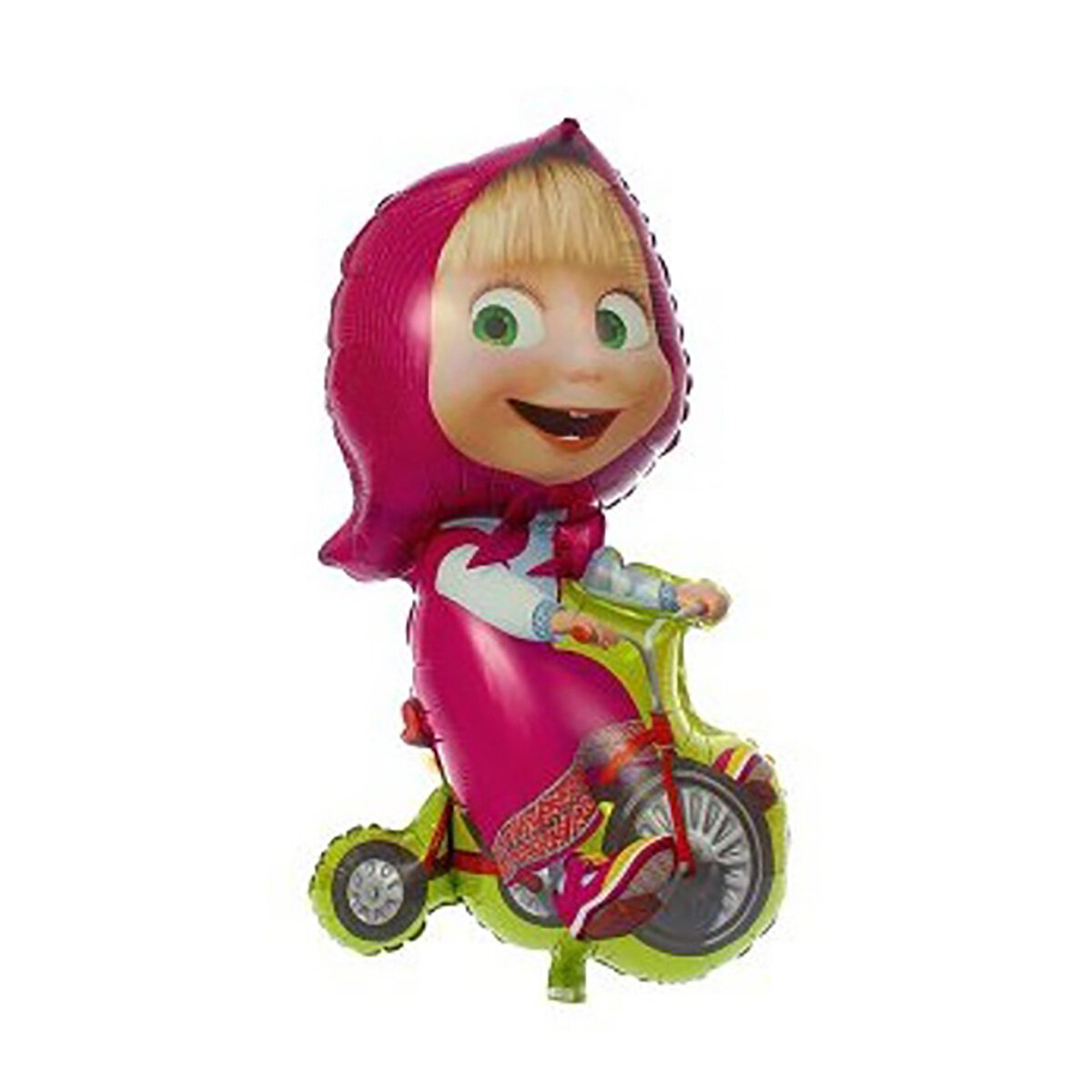 Патибум Шар фольгированный Маша на велосипеде 39/99 см, 1 шт, детское оформление праздника