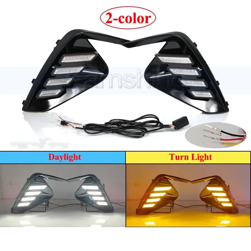 Kamshing 1 комплект модифицированных светодиодных дневных ходовых огней DRL для JAC A5 JAC J7 Передняя противотуманная фара Противотуманная фара Передняя декоративная фара дальнего света 2-color