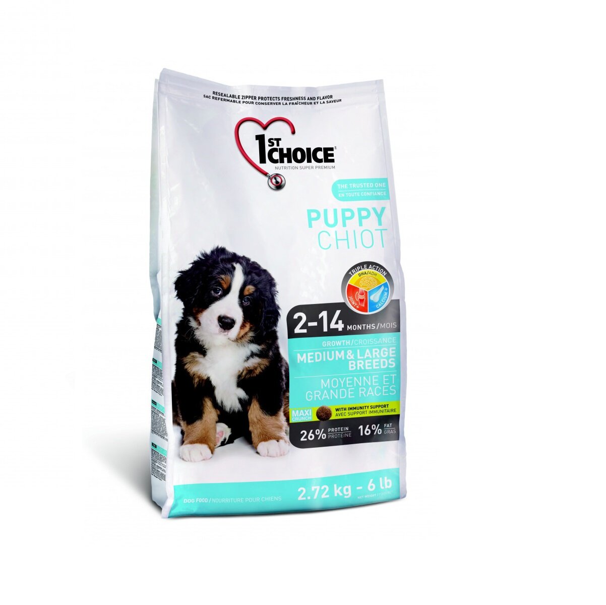 1ST CHOICE корм для щенков средних и крупных пород 2,72кг, курица