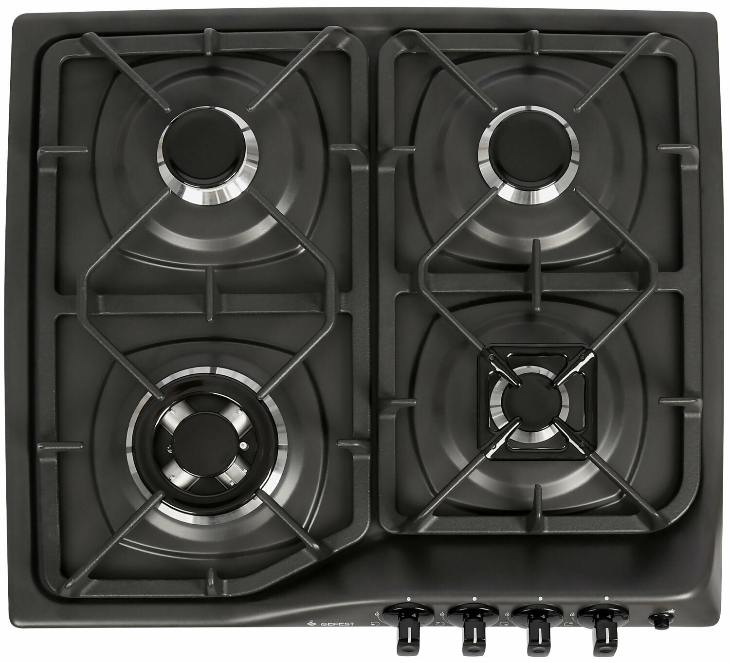 Газовая варочная панель Gefest СГ СН 1210-02 К2 59 см, 4 конфорки эмаль электроподжиг газконтроль, черный