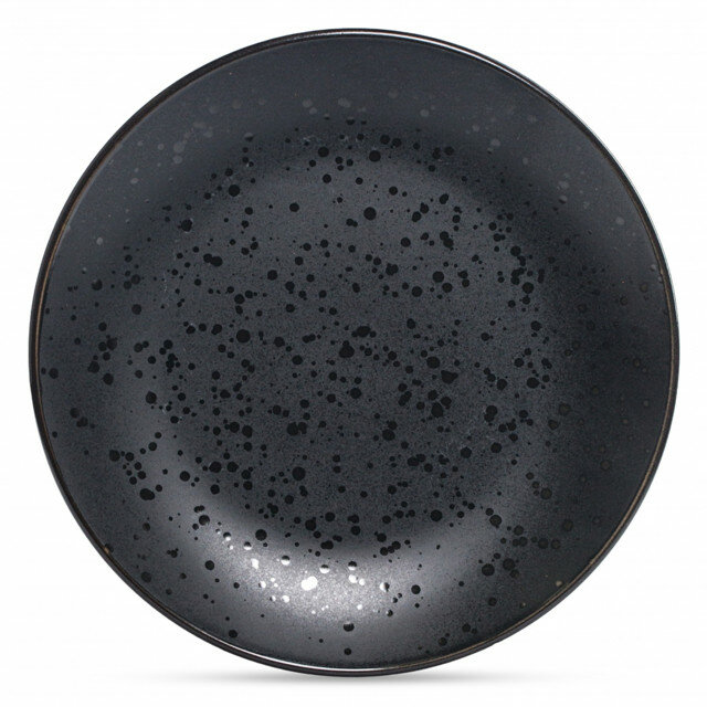 DOMENIK Drops тарелка обеденная 24,8 см керамическая черная для сервировки блюд