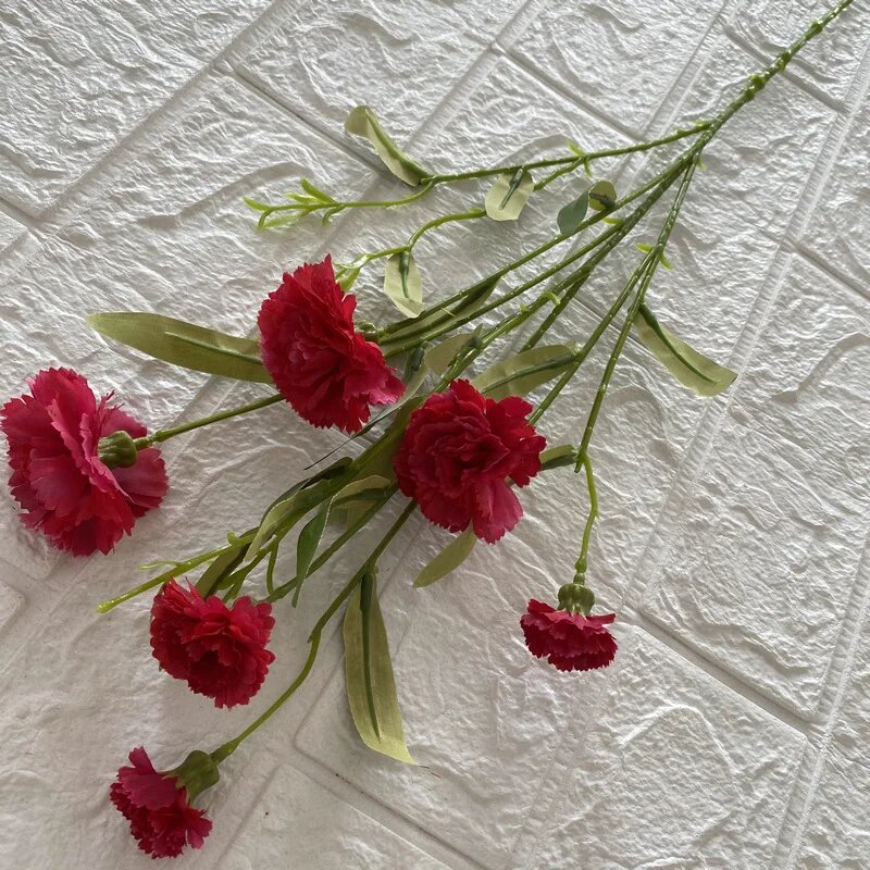 Искусственные шелковые гвоздики Красный, red