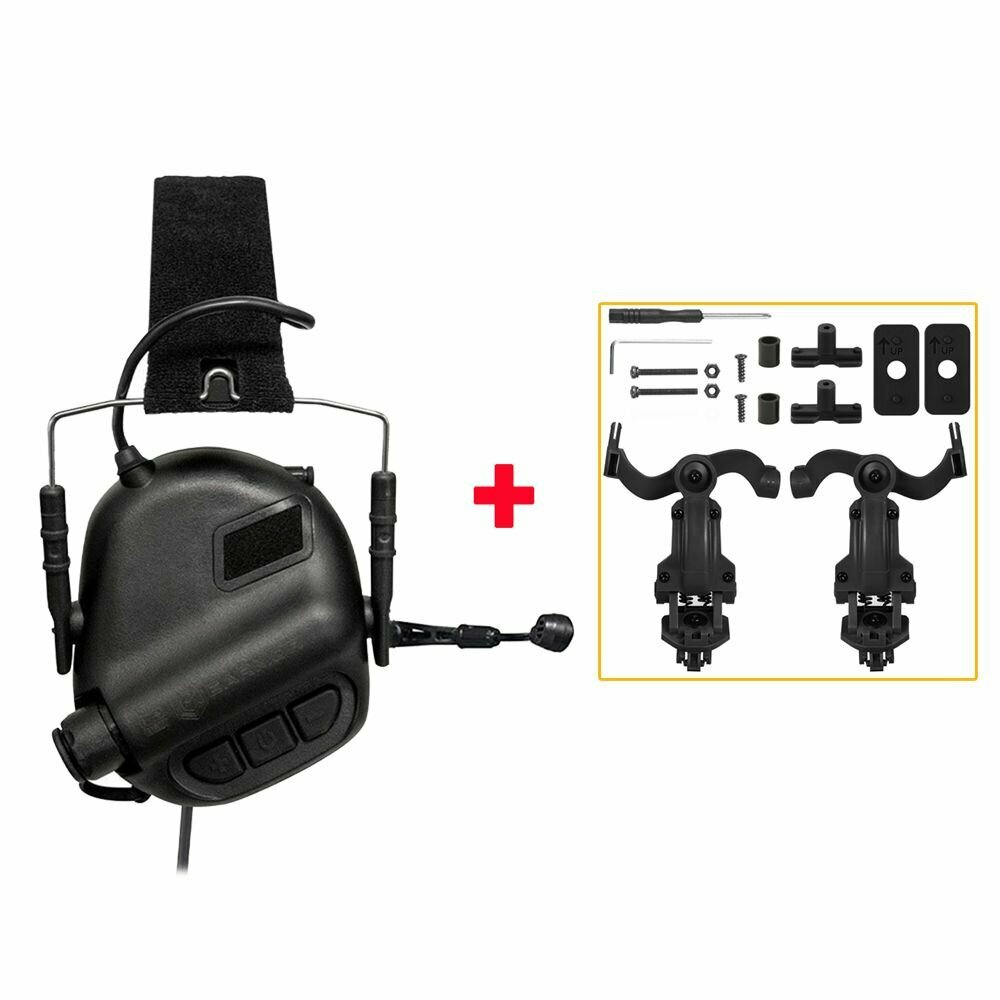 Наушники EARMOR M32 MOD 4 с активным шумоподавлением и адаптером для крепления на шлем