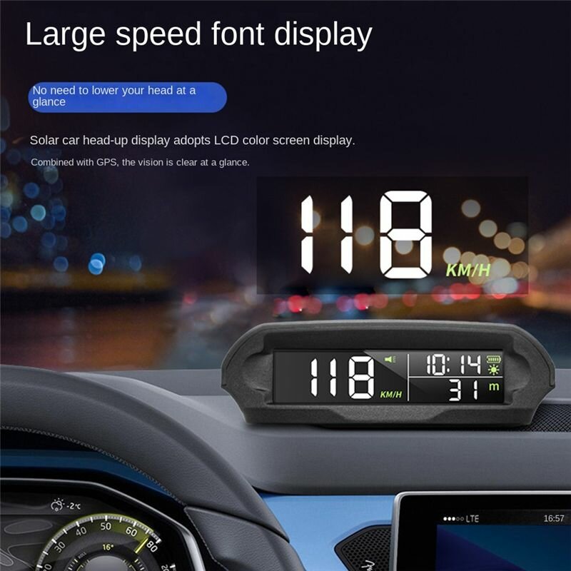 Универсальный автомобильный солнечный цифровой измеритель HUD X 98 GPS-спидометр сигнализация о превышении