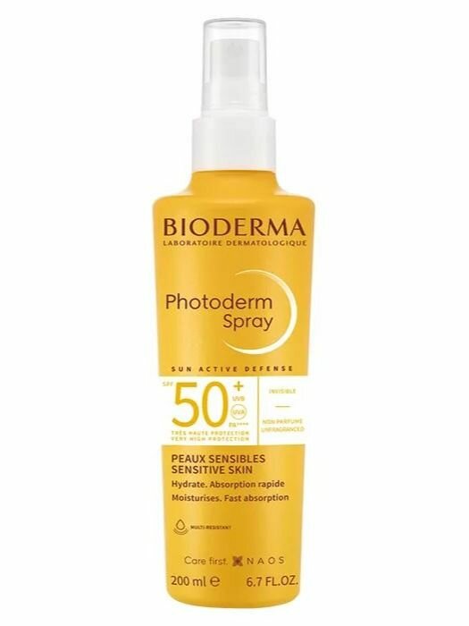 Биодерма Фотодерм Bioderma Photoderm SPF50+ Солнцезащитный спрей для лица и тела 200 мл