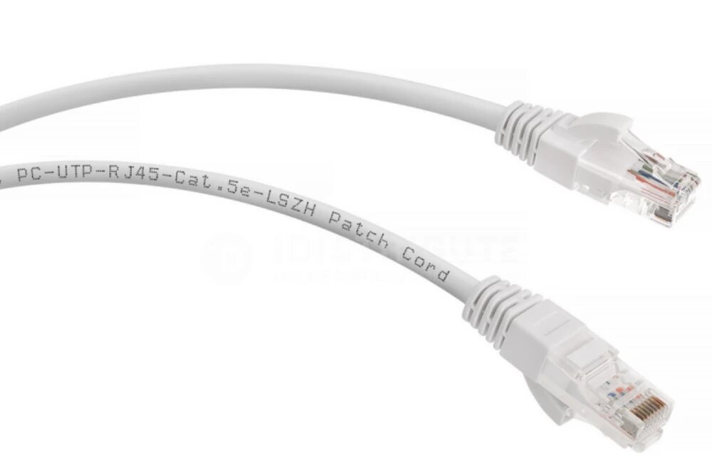 Патч-корд Cabeus 0.5м (PC-UTP-RJ45-Cat.5e-0.5m-WH-LSZH)