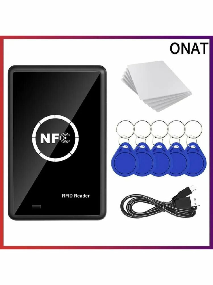 Копир RFID Дубликатор кГц Брелок NFC Устройство чтения смарт-карт Писатель 13,56 МГц Зашифрованный программатор USB UID T5577