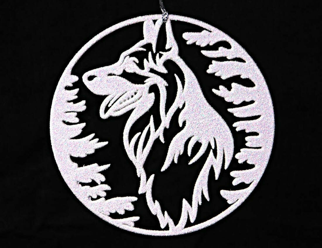 Елочное украшениемедальон белая, 12 см, Морозко