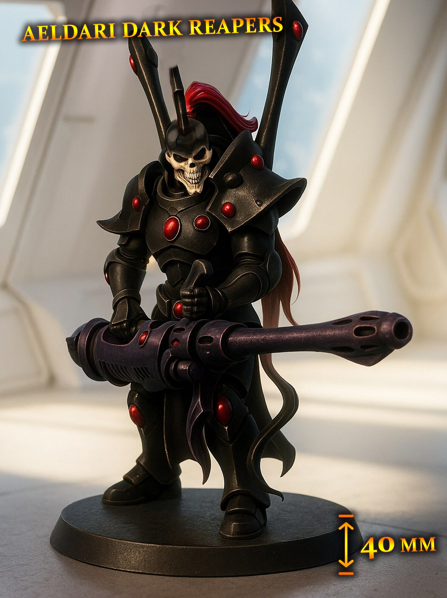 Эльдары Aeldar, Fire Dragons Exarch миниатюра для DnD (ДнД) и других Настольных игр( НРИ, Варгеймов или РПГ), фентези тематика