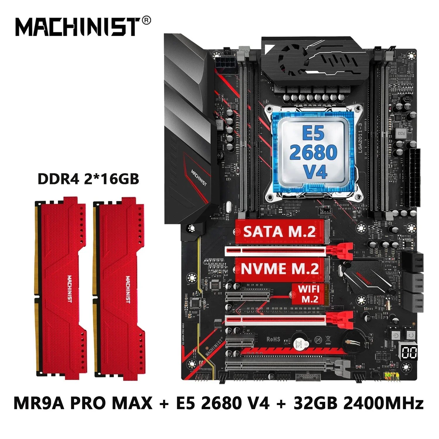 Комплект MACHINIST MR9A PRO MAX LGA 2011-3 с процессором Xeon E5 2680 V4