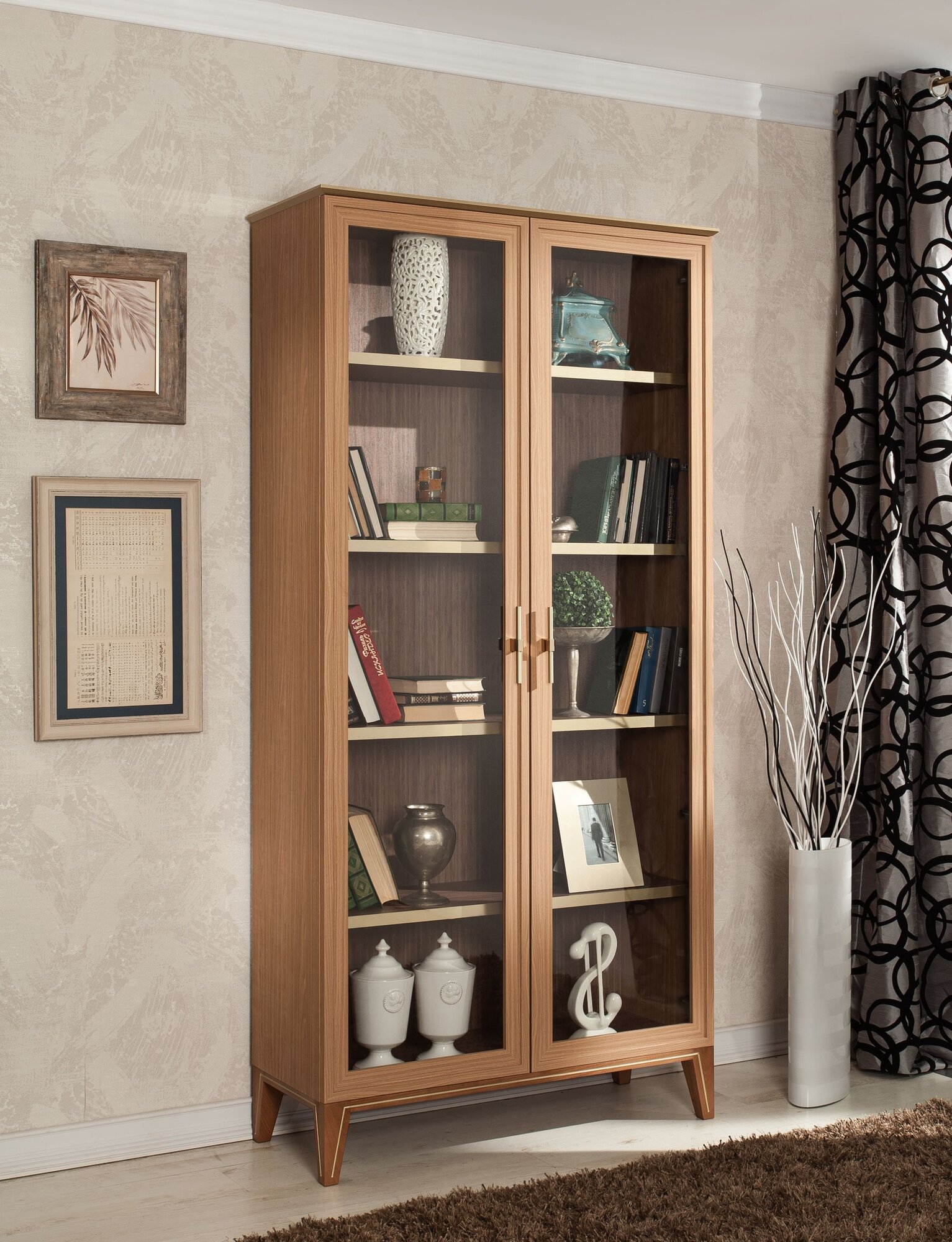 Библиотека Dana Palmari P6230, 2 двери, полки 4 шт, дсп, светло-коричневый