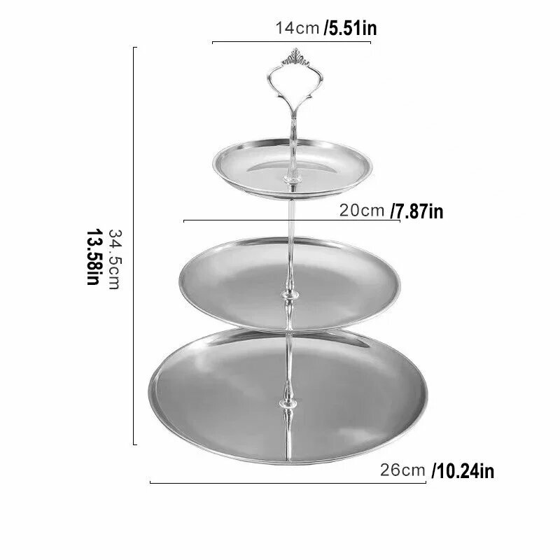 2/3-слойная подставка для торта, тарелка для фруктовых закусок, поднос из нержавеющей стали, съемная стойка для ресторана, десертная стойка, поднос для закусок, конфет, стеллаж для хранения