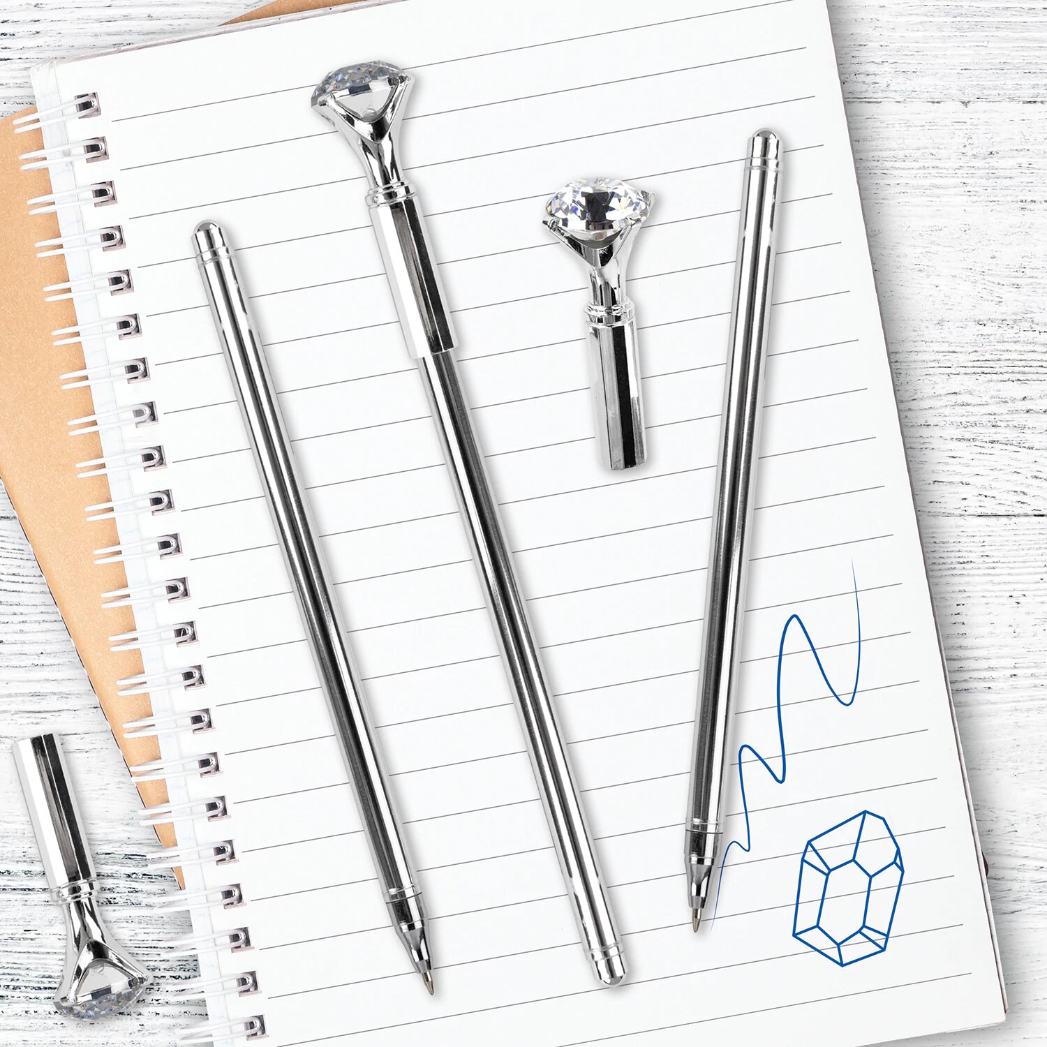 Ручка фигурная шариковая юнландия "Кристалл", корпус ассорти, синяя, пишущий узел 0,7 мм, 143788, 12шт.