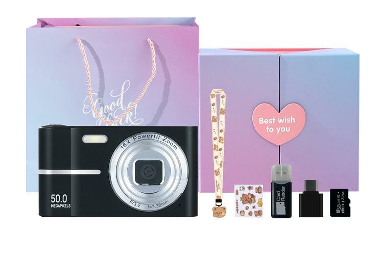 Цифровой фотоаппарат унисекс HEY CAT'S DIARY 5824674, Black Cameras[Festival Box Limited Edition]32G-Compatibility Android Transfer
