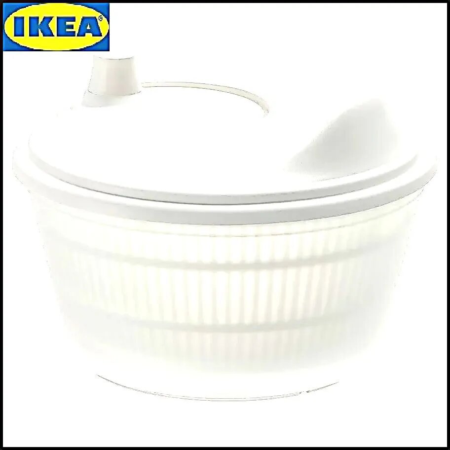 Сушилка для салата и зелени IKEA UPPFYLLD, 1 ярус, белый, 23x23x18 см, пластик