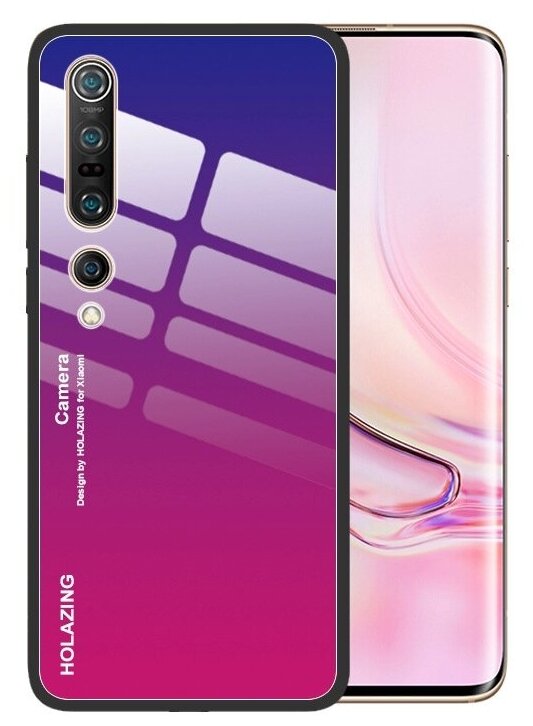 Чехол-бампер MyPads для Xiaomi Mi 10/Xiaomi Mi 10 Pro стеклянный из закаленного стекла с эффектом градиент.