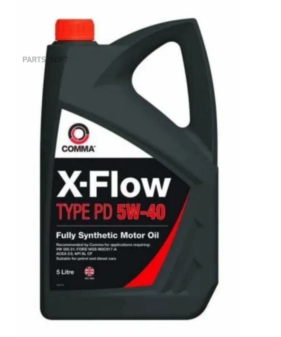 COMMA XFPD5L COMMA 5W40 X-FLOW TYPE PD (5L) масло моторное! синт.\ ACEA C3, API SL/CF, VW 505.01, FORD 917-A