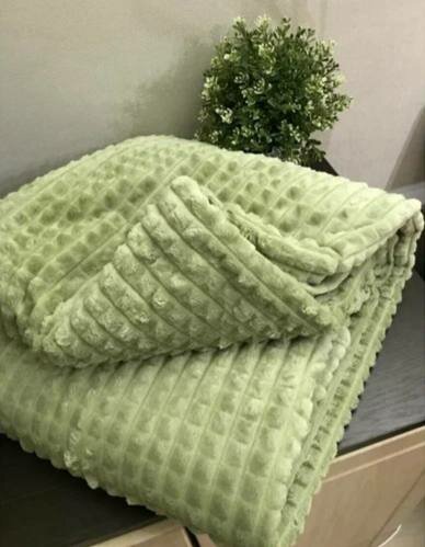 Мягкий покрывало плед Салатовый