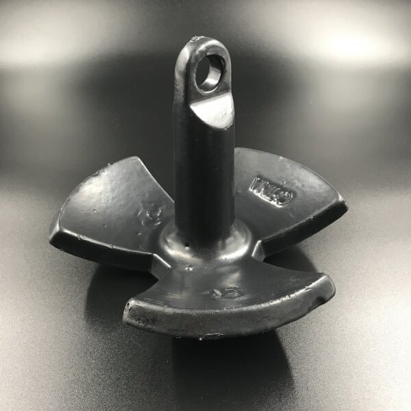 Якорь речной 3-х лепестковый черный с ПВХ покрытием 6.8кг Allshine