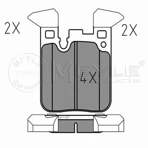 Комплект задних тормозных колодок Meyle 0252502916 для BMW 1 VAN F20, 1 серия F20, F21, 2 серия F22, F87, F23, 3 TOURING VAN F31,