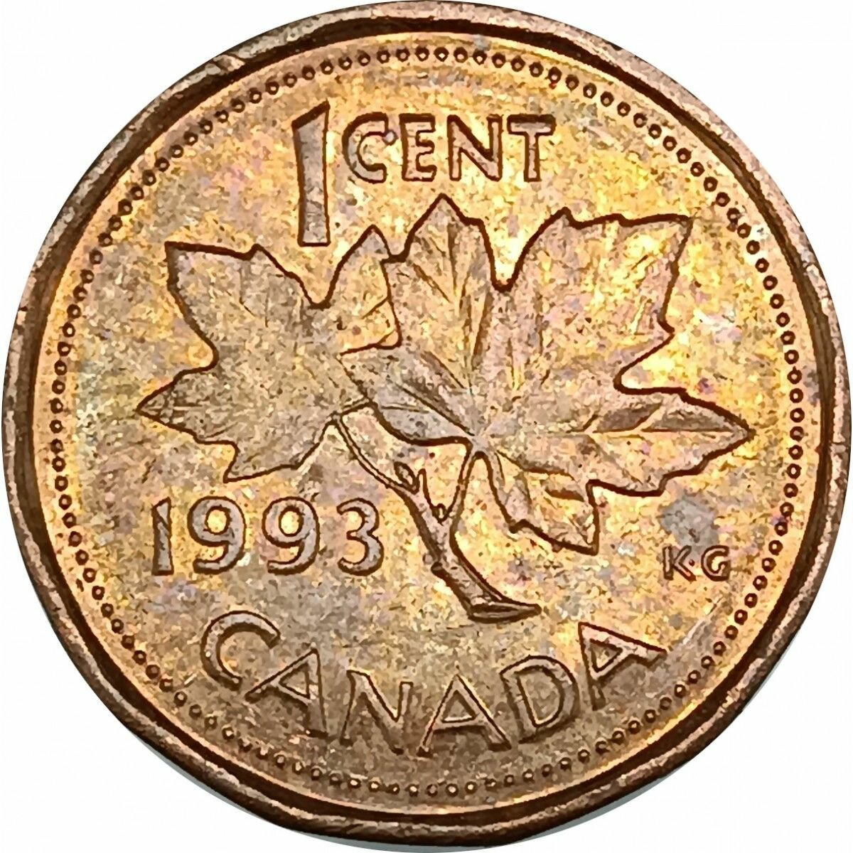 1 цент 1993 Канада из оборота