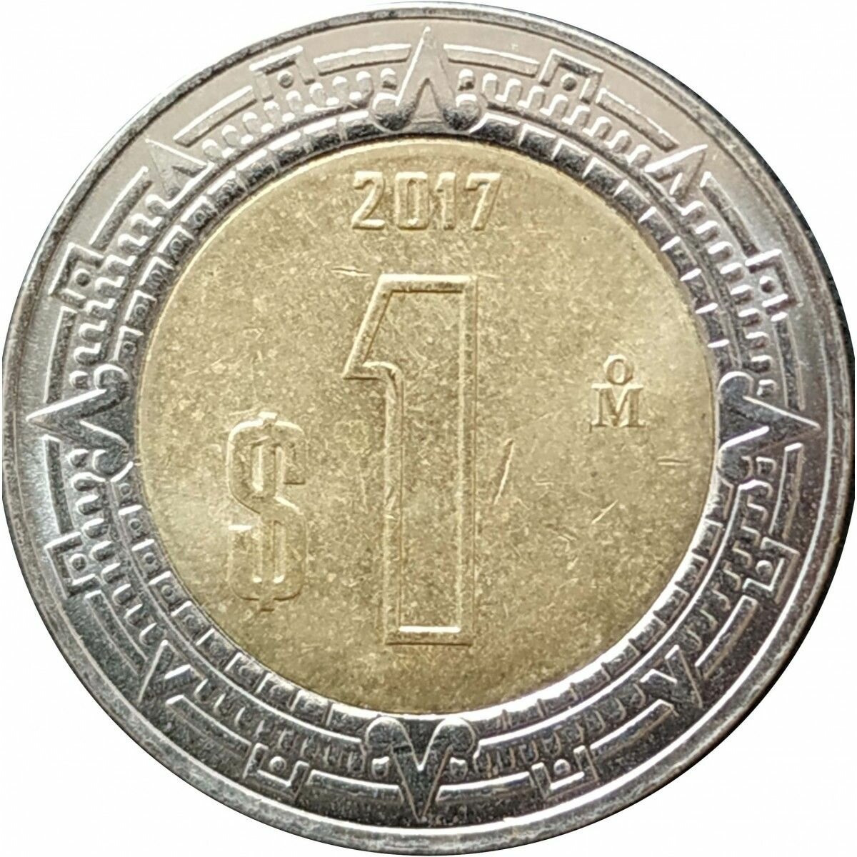 1 песо 2017 Мексика из оборота