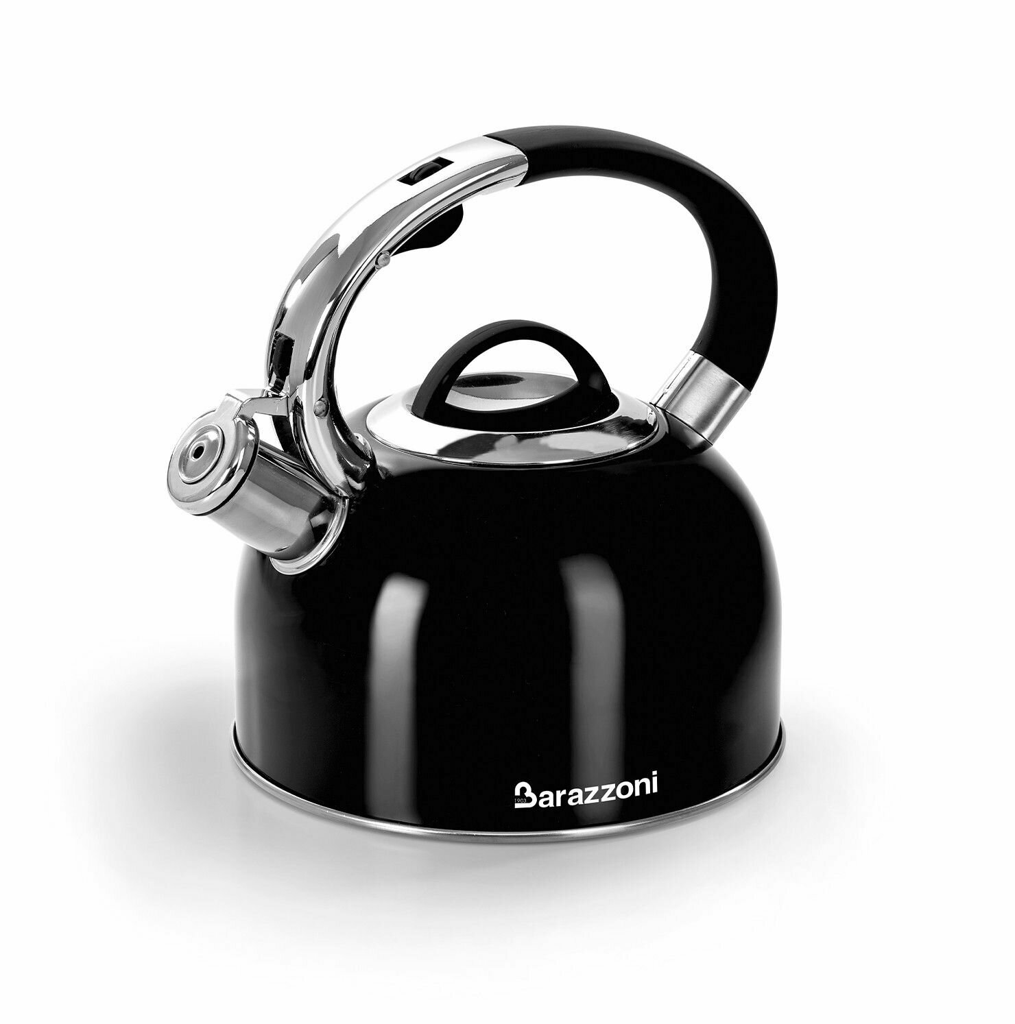 Чайник Barazzoni Whistling Kettle, 2.5 л, 19 см, нержавеющая сталь 18/10, цвет черный (802082003)