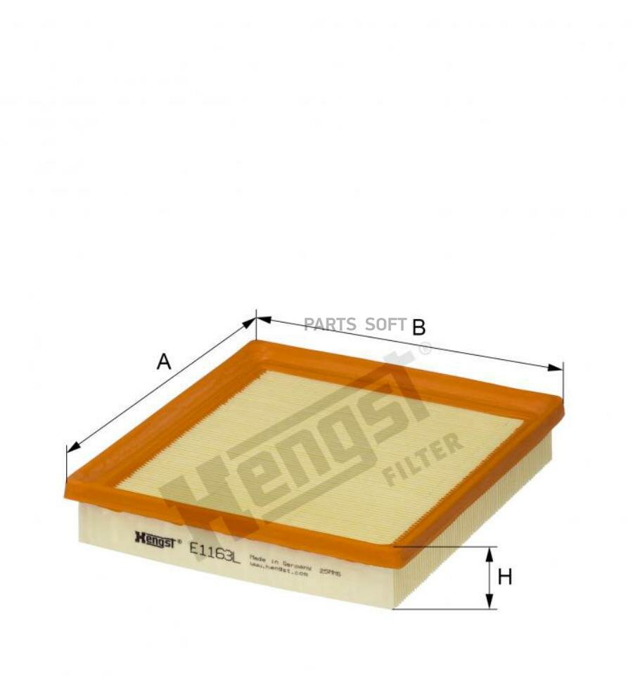 HENGST FILTER E1163L Фильтр воздушный