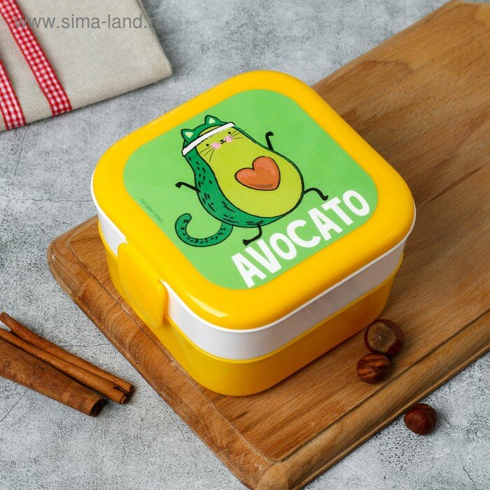 Ланч-бокс двухуровневый «Авокадо», 0.8 л, 5004098