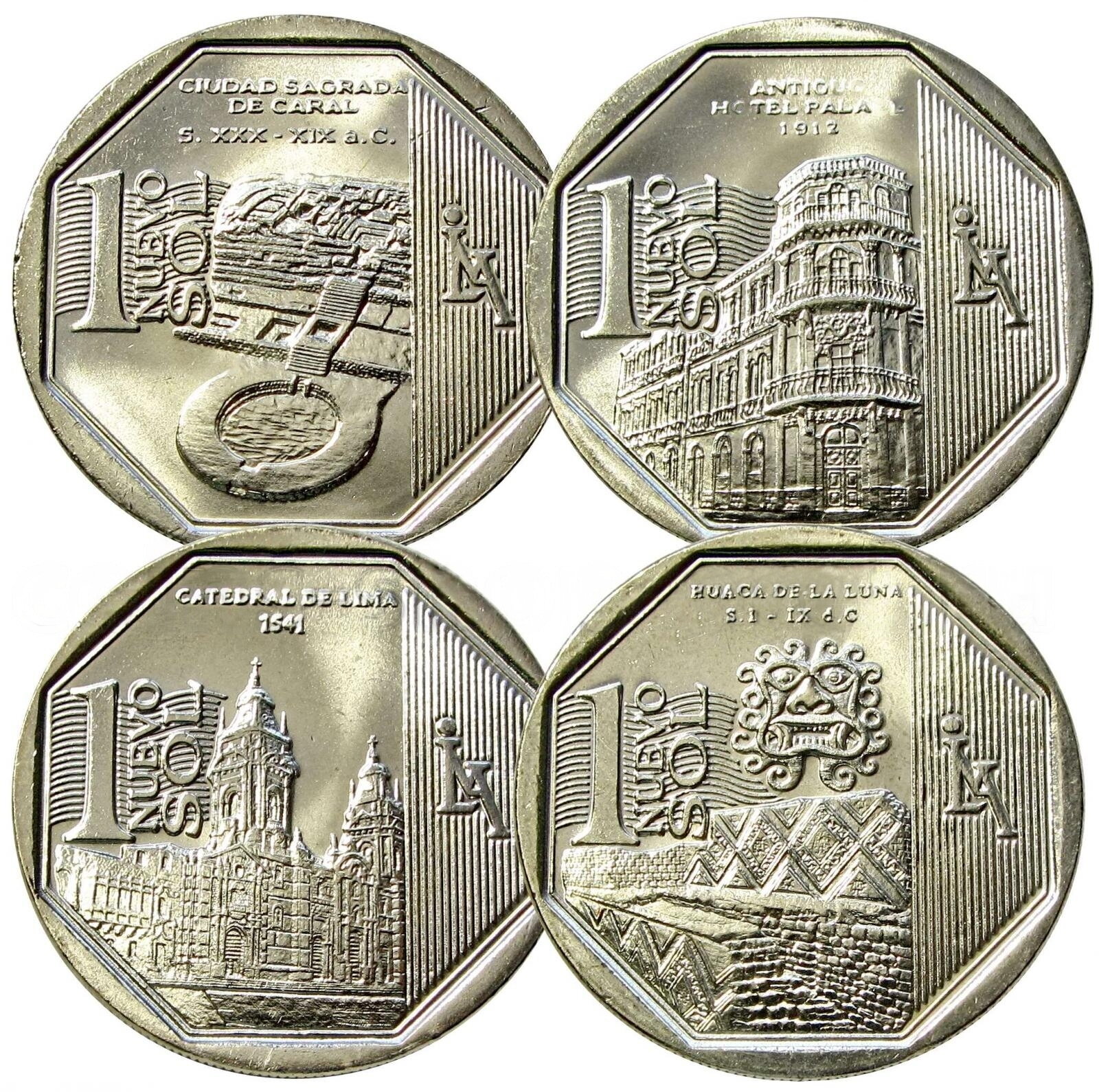 Набор монет 1 соль 2014 Перу Богатство и гордость Перу UNC