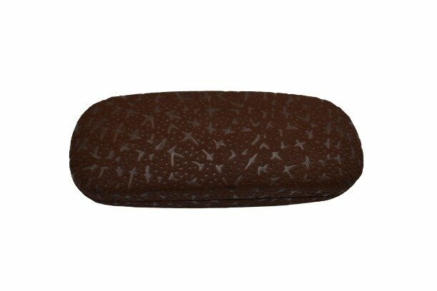 Защитный чехол для очков, футляр - хлопушка / 16см x 6см, коричневый / Твердый футляр для очков