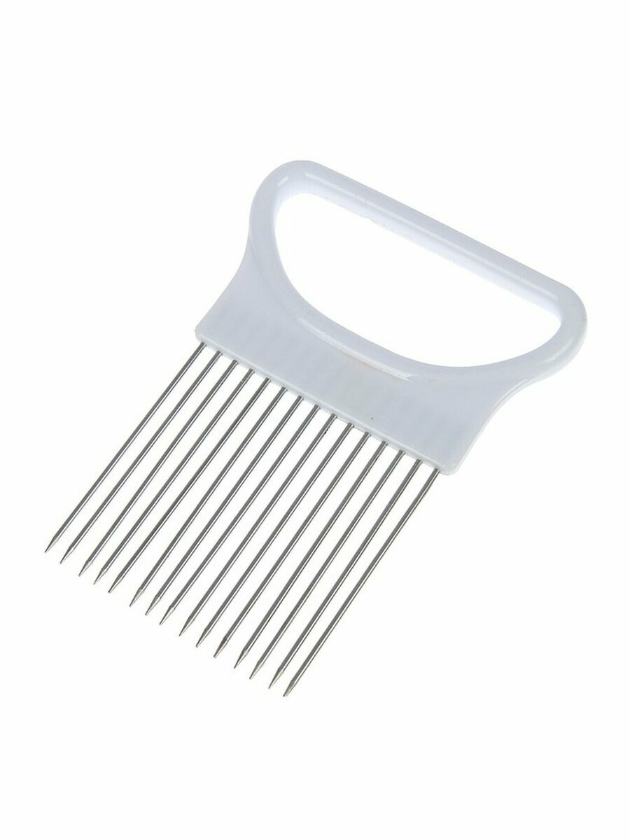 Держатель кухонный для нарезки дольками лука овощей фруктов лимона, белый