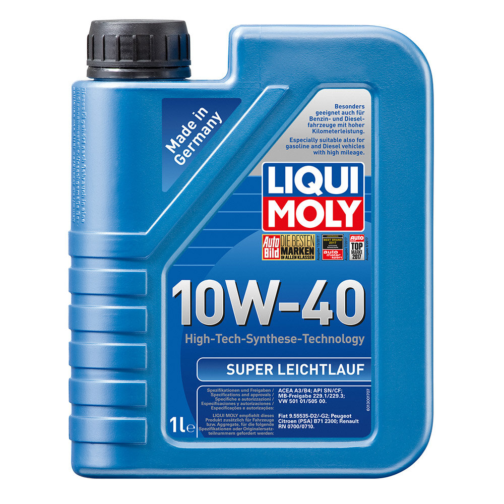 Масло моторное Liqui Moly 10W40 Super Leichtlauf SAE 10W-40, 1 л. (арт. 1928), LM-10W40 SUPER LL-1L