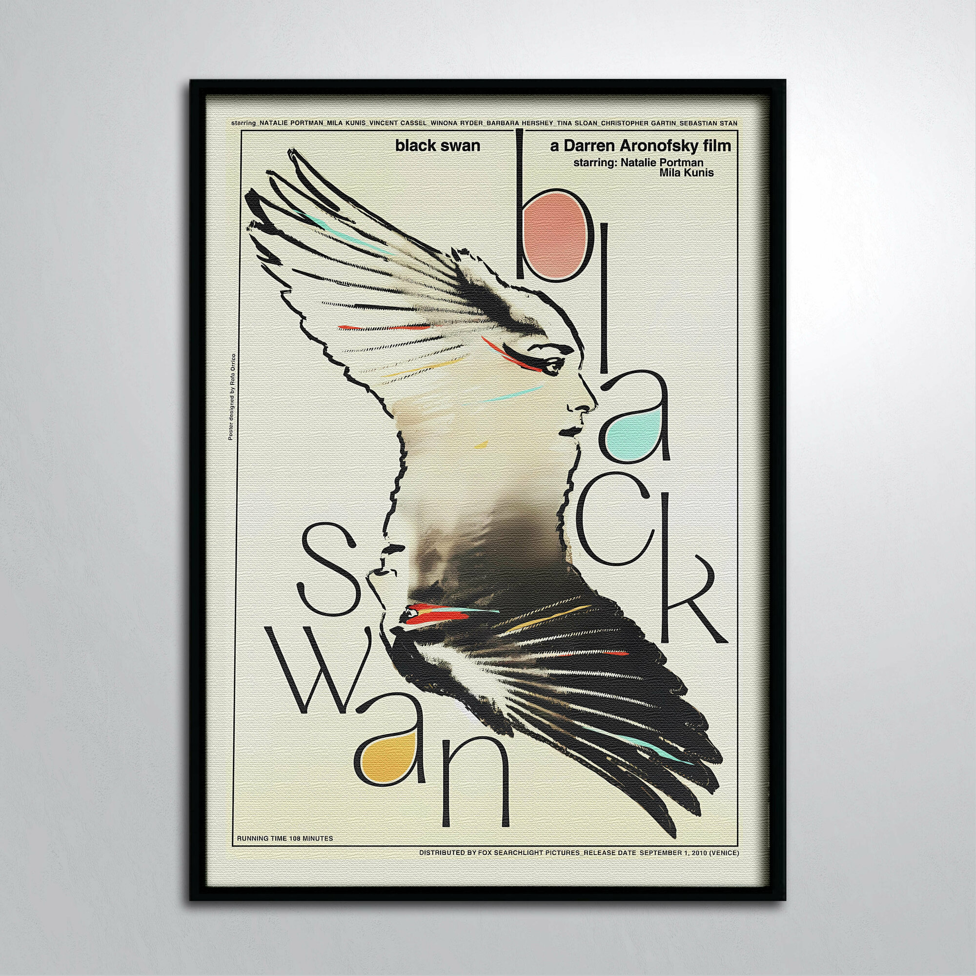 Постер без рамы/Даррен Аронофски Чёрный лебедь Натали Портман Винтажный Плакат Black Swan (А2/420х594)