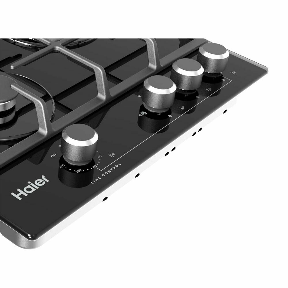 Варочная панель Haier HHX-G53CNMB, 3 конфорки, чугунные решетки — фото 1