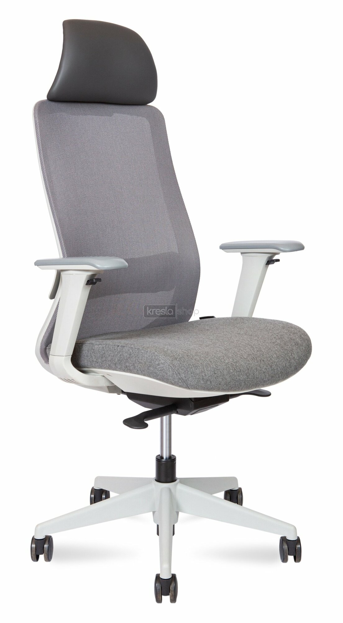 Кресло для руководителя Norden Комо грэй / Como grey H6301-1 grey серая сетка, серая ткань, сиденье слайдер