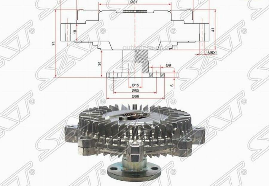 SAT ST1712077E03 Вискомуфта Suzuki Escudo 88-05 / Grand Vitara 97-05