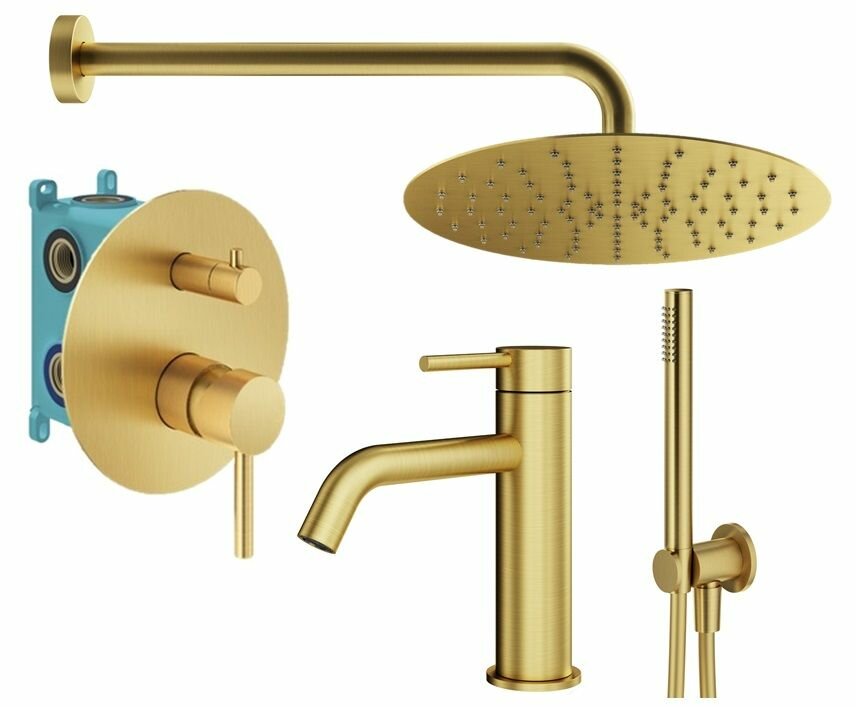 Комплект смесителей для душа Plumberia Selection KITXO18OB53, золото брашированное