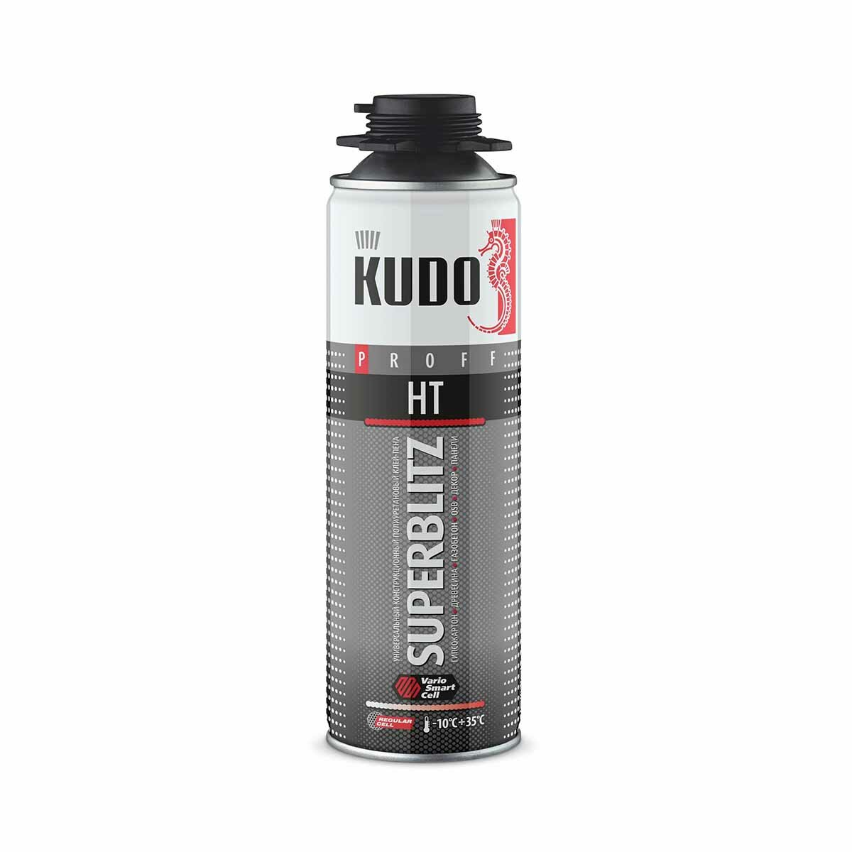 Клей-пена монтажная KUDO PROFF SUPERBLITZ HT, 650 мл, универсальная, профессиональная
