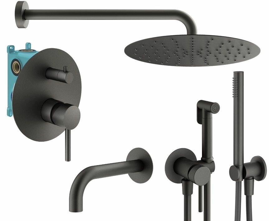 Комплект смесителей для душа Plumberia Selection KITZXO19GR60, Графит матовый