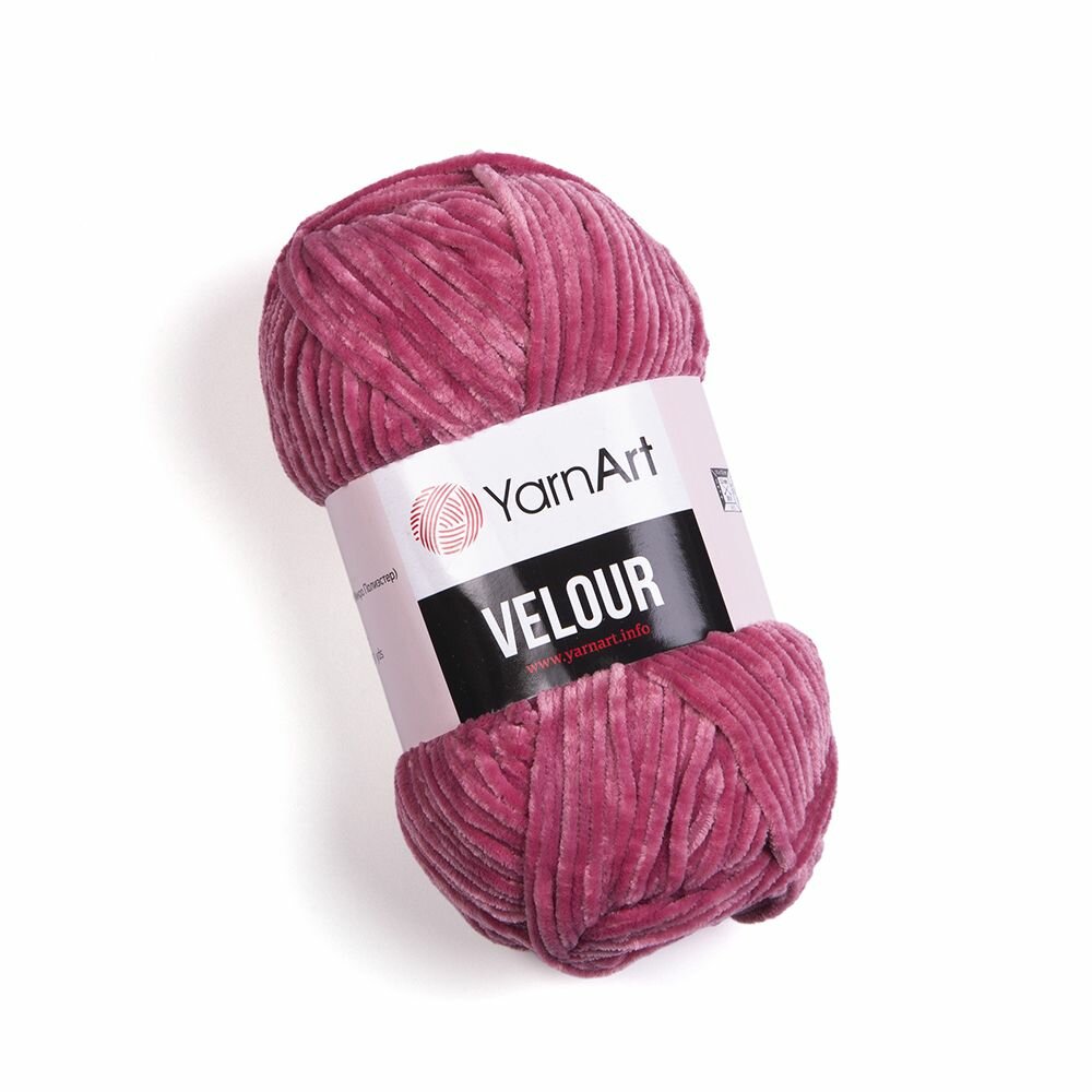 Пряжа Велюр (Velour) упаковка 5 мотков 100 г. 170 м. 100% микрополиэстер цвет 868 ягодный