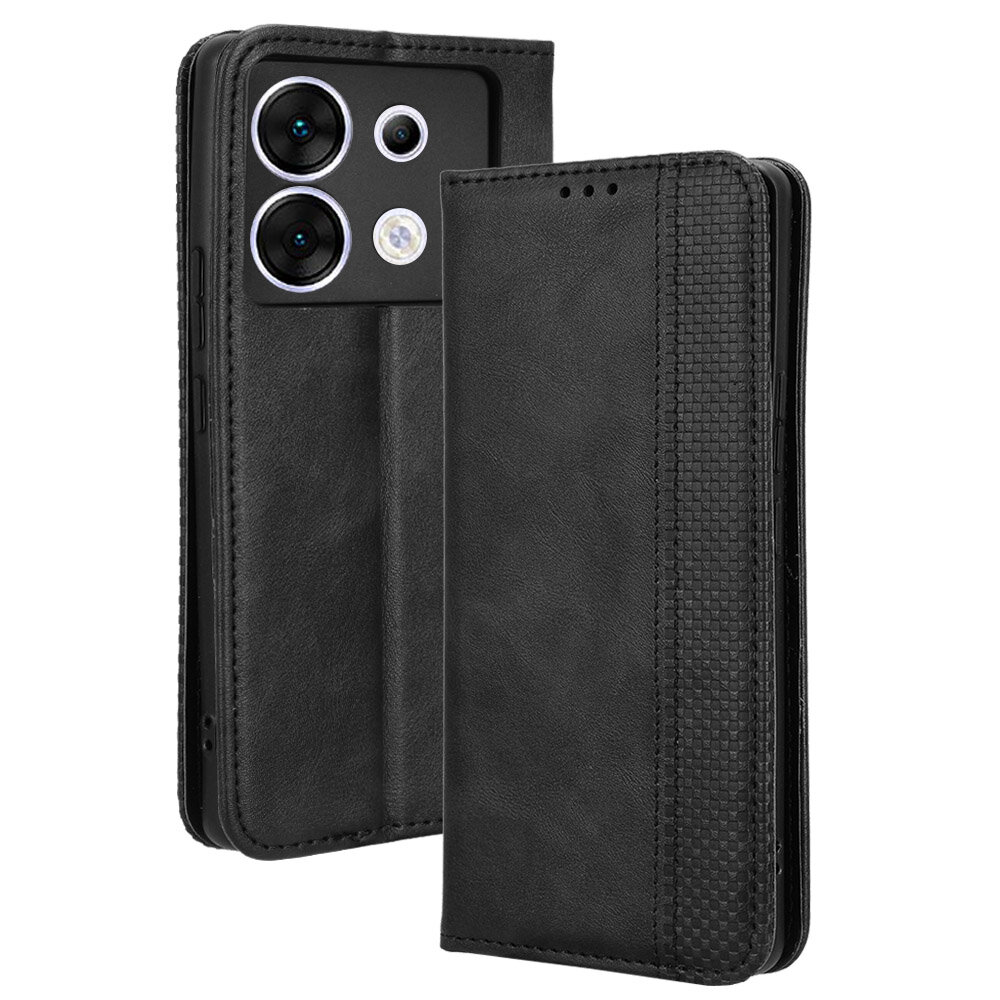 Чехол книжка для Infinix Zero 30 (5G) с магнитом и отделением под карты / Инфиникс Зеро 30 (5Джи) (черная)