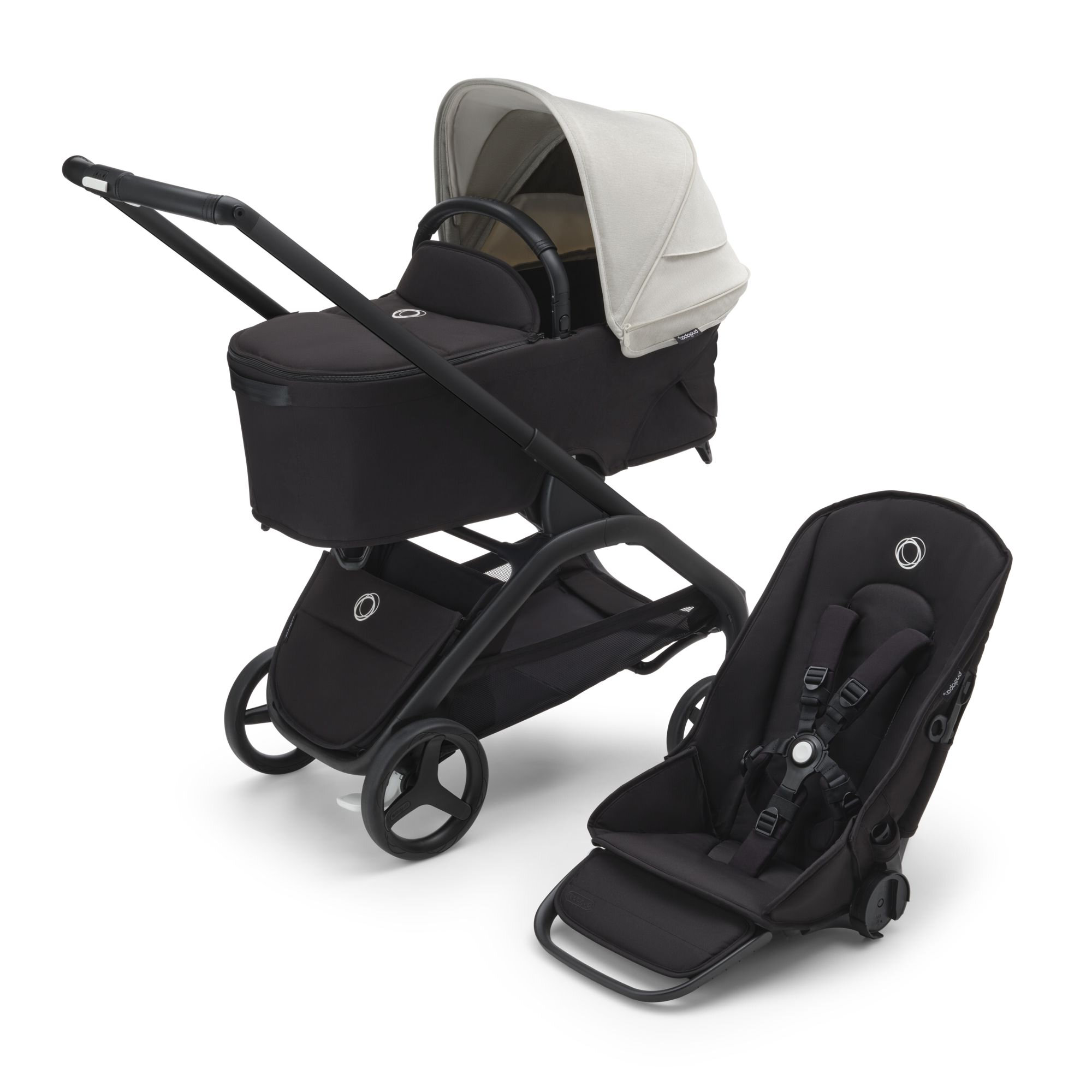 Коляска 2 в 1 Bugaboo Dragonfly на шасси Black/BLK/misty white