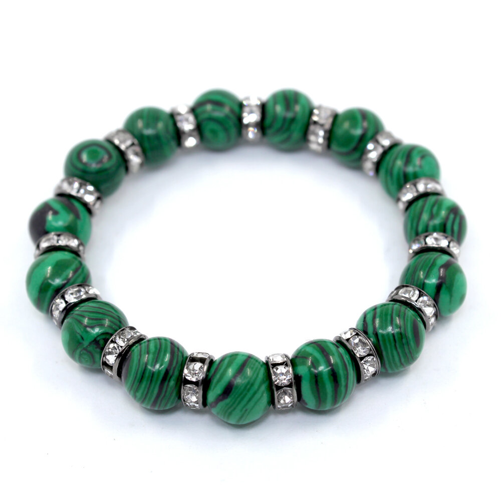 Браслет-нить, малахит