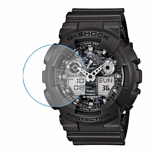 Скрин Мобайл защитный экран для часов Casio GA-100CF-8A из нано стекло 9H