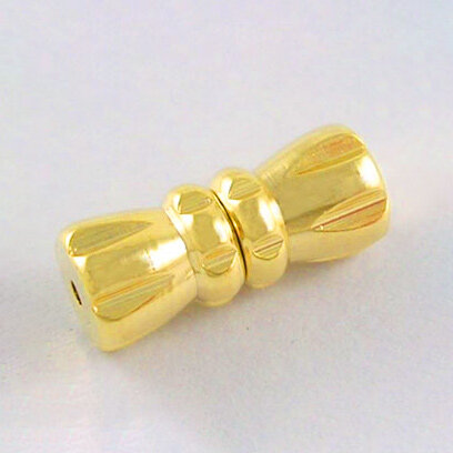 Застежка-концевик, 11.5х4.5мм, закручивающийся цилиндр, фигурный, базовый материал - латунь, золотистого цвета, 10 шт.